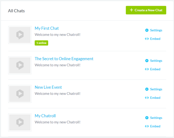 The Chatroll Dashboard — Chatroll Support