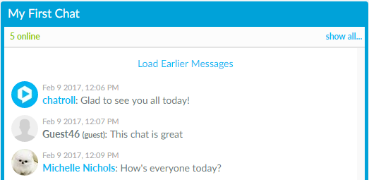 Browsing chat history in the module — Chatroll Support