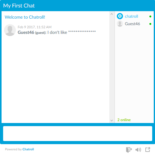 Using the message filter — Chatroll Support