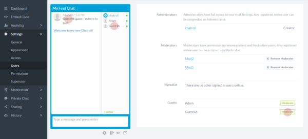 Blocking users — Chatroll Support